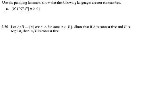 Solved Use the pumping lemma to show that the following | Chegg.com