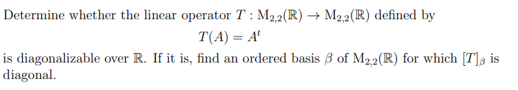 Solved Determine whether the linear operator | Chegg.com