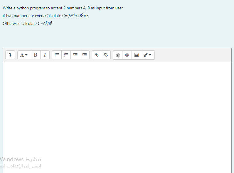 Solved Write a python program to accept 2 numbers A, B as | Chegg.com