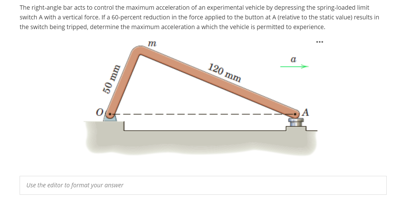 Solved The Right Angle Bar Acts To Control The Maximum