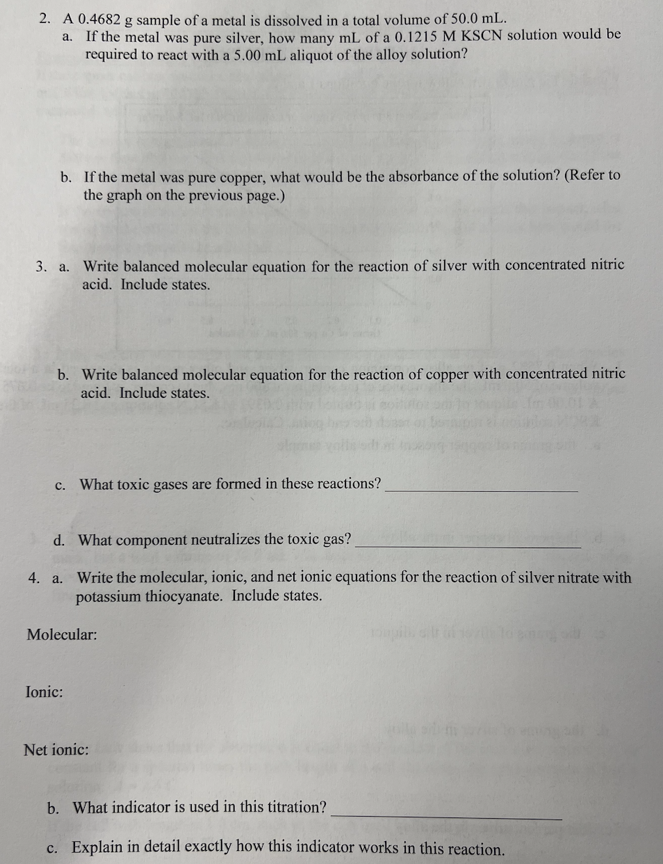 Solved 2. A 0.4682 g sample of a metal is dissolved in a | Chegg.com