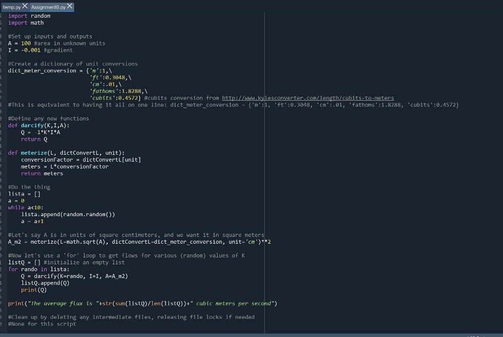 Write a script that allows you to calculate | Chegg.com