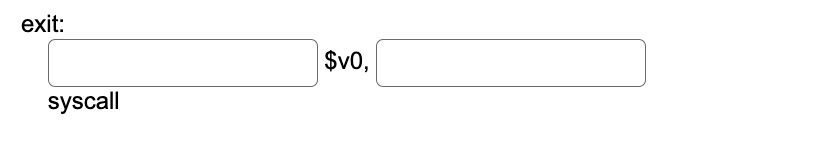 Solved exit: \$v0, syscall | Chegg.com