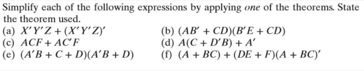 Solved Simplify each of the following expressions by | Chegg.com