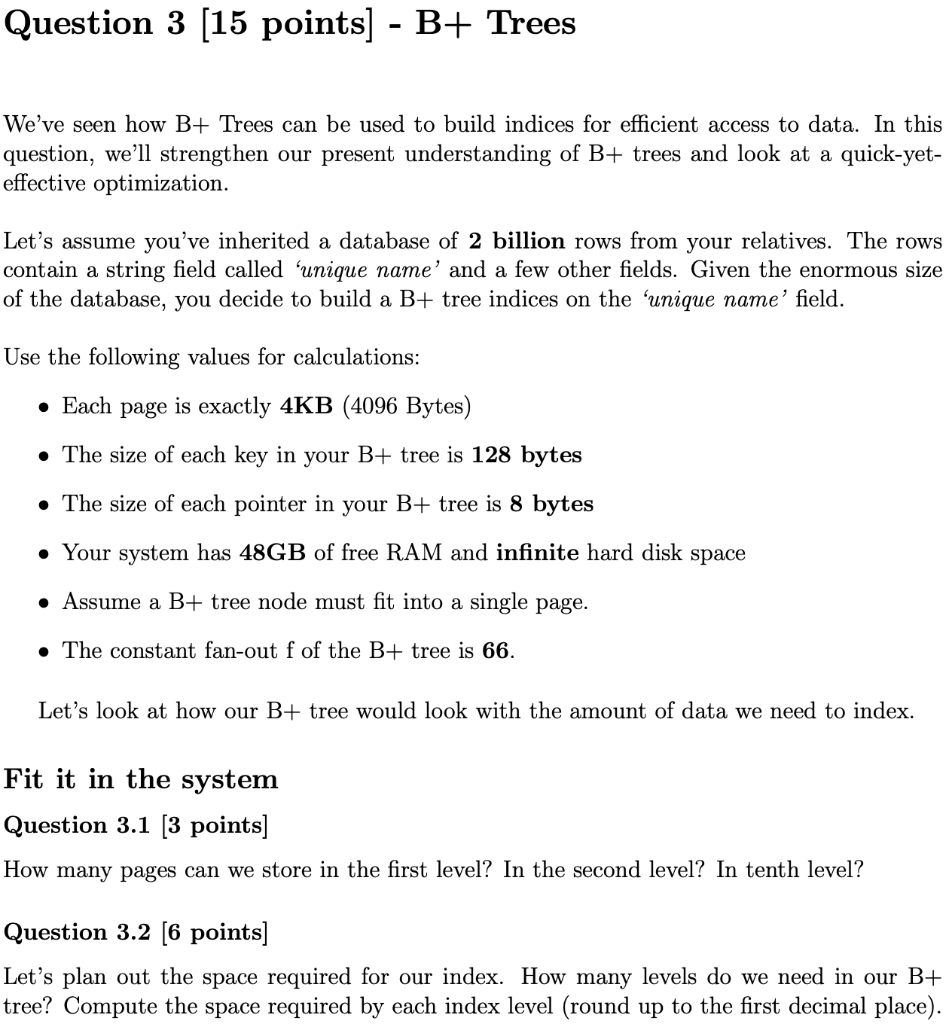 Solved We've seen how B+ Trees can be used to build indices | Chegg.com