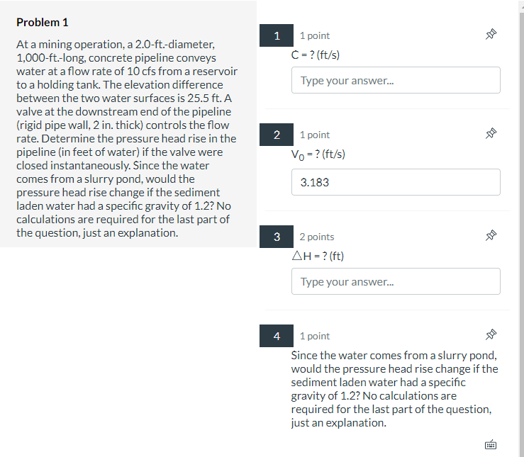 Solved Problem 1 1 1 point At a mining operation, a | Chegg.com