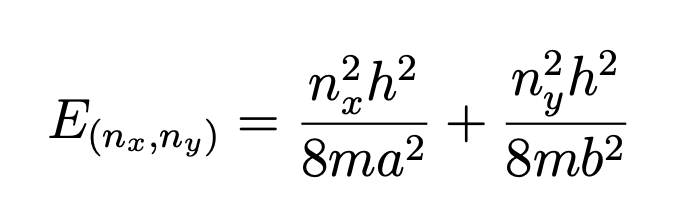 Solved For a particle in a 2D box with length a and width b, | Chegg.com
