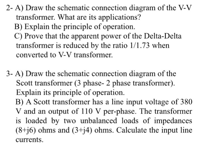 Solved Draw the schematic connection diagram of the V-V | Chegg.com