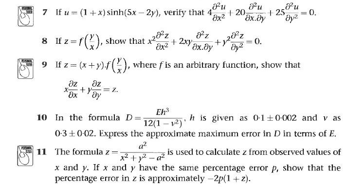Solved PERS JUDI du 7 If u= (1 + x) sinh(5x – 2y), verify | Chegg.com