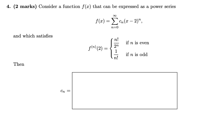 Solved 4. (2 marks) Consider a function f(x) that can be | Chegg.com
