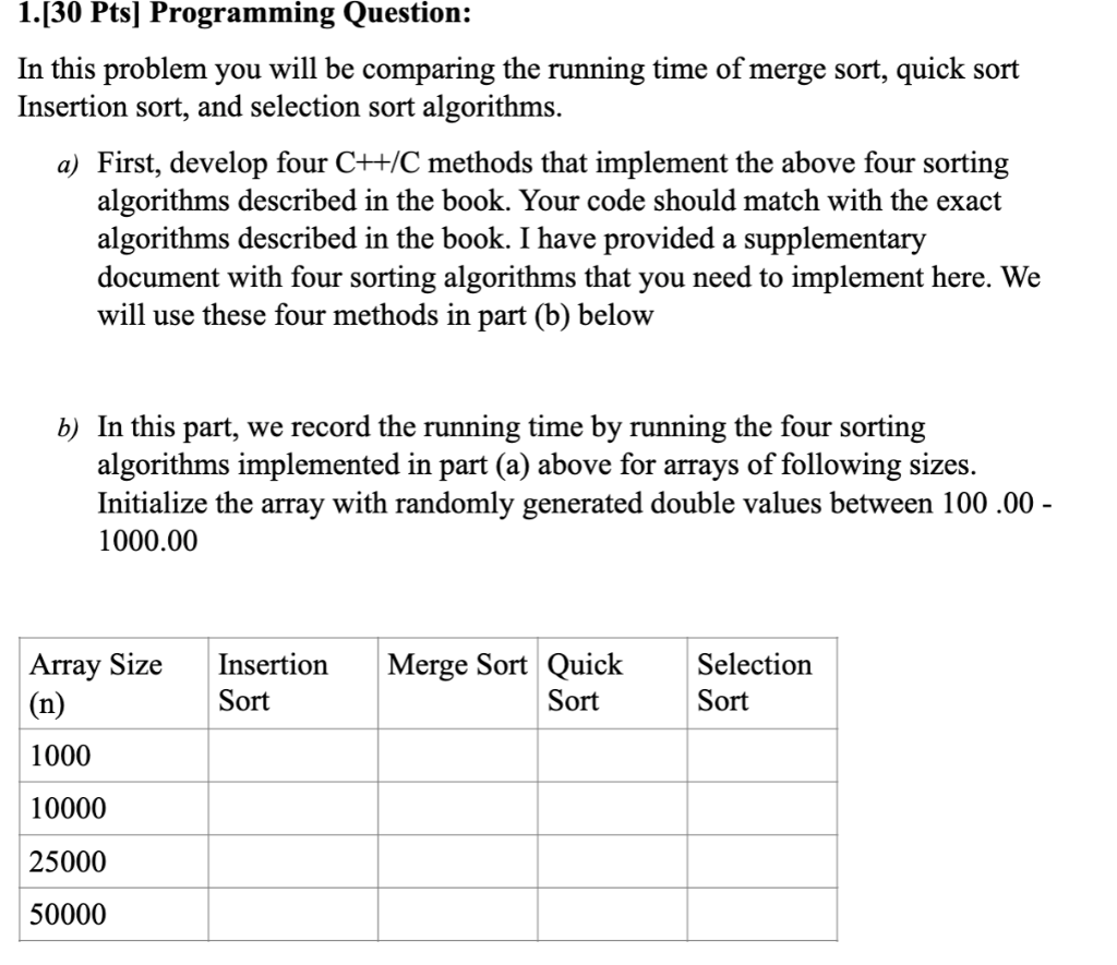 Solved 1.[30 Pts] Programming Question: In this problem you | Chegg.com