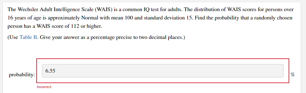 Solved The Wechsler Adult Intelligence Scale (WAIS) is a | Chegg.com