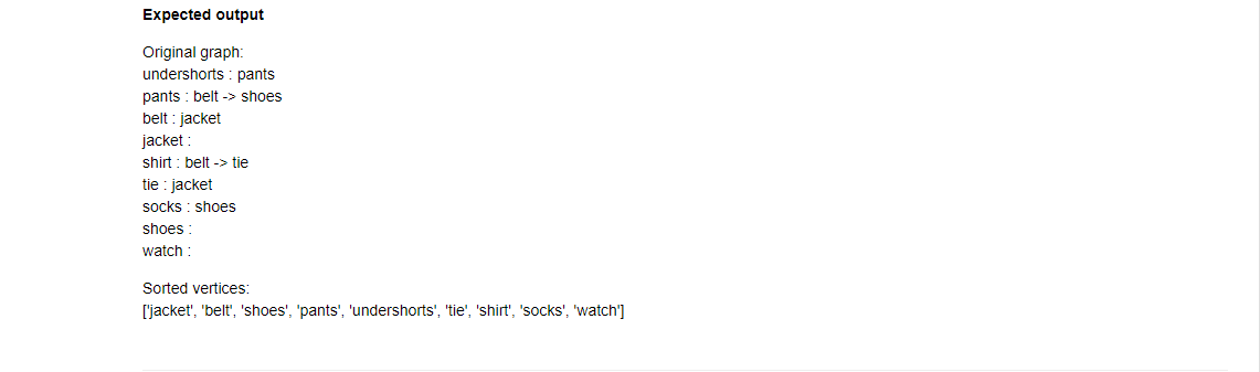 Solved Implement the topological_sort() function. First, | Chegg.com