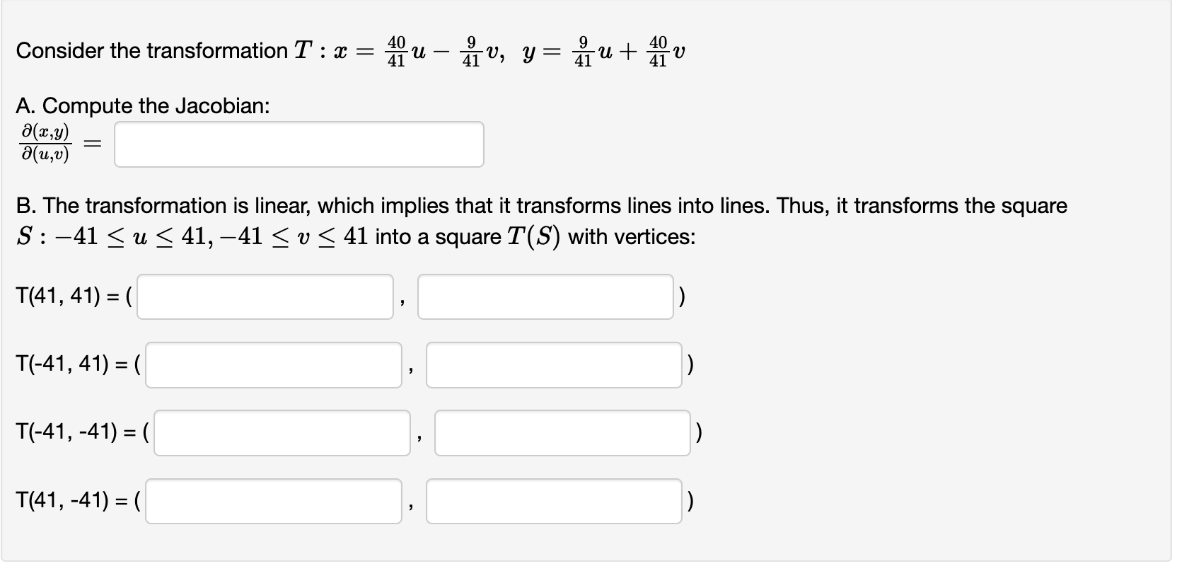 Solved Consider the transformation | Chegg.com