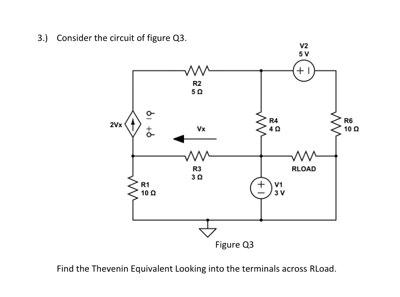 Solved 3.) Consider the circuit of figure Q3. Find the | Chegg.com