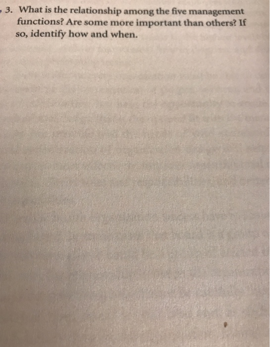 Solved What is the relationship among the five management | Chegg.com