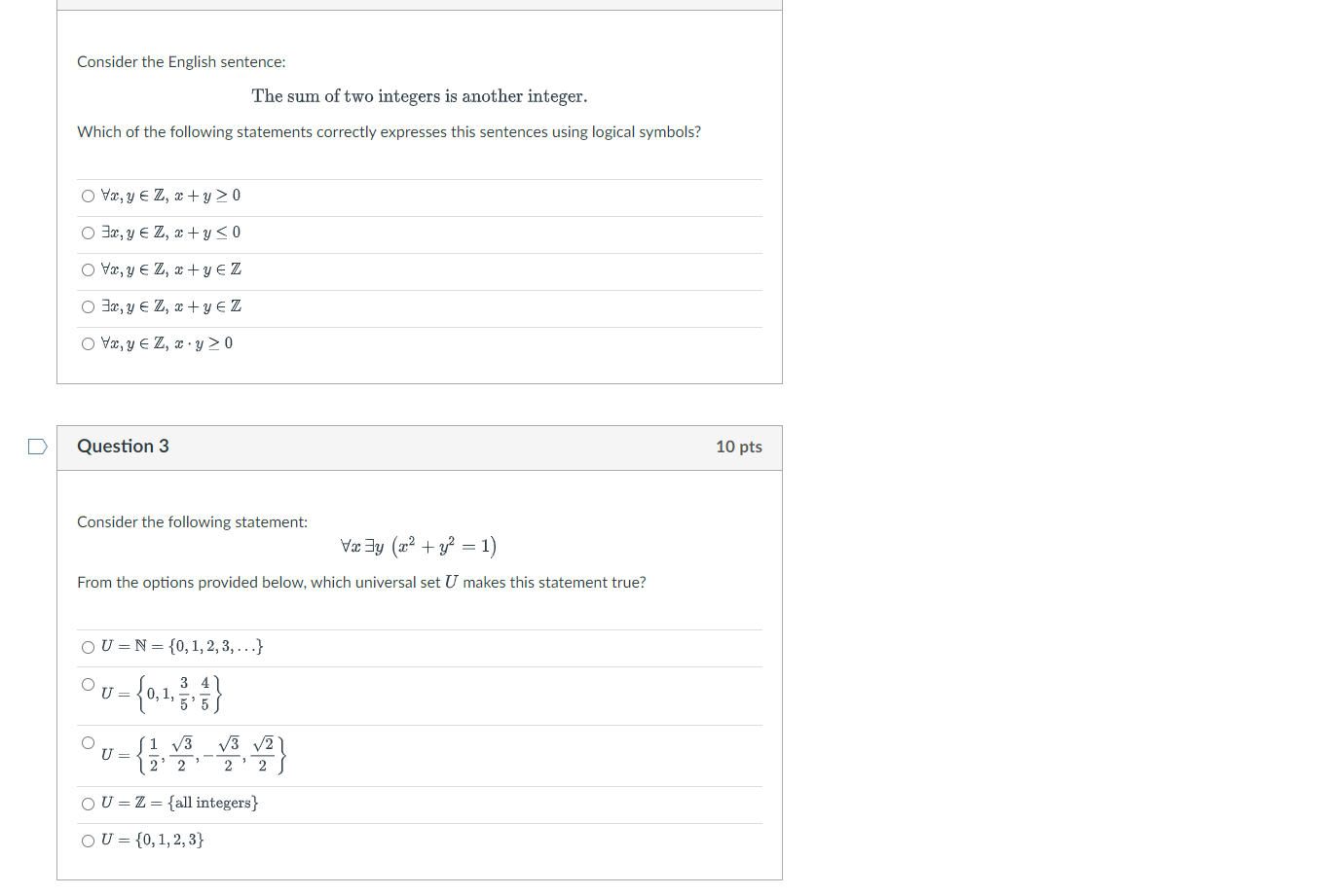 Solved Consider the English sentence: The sum of two | Chegg.com