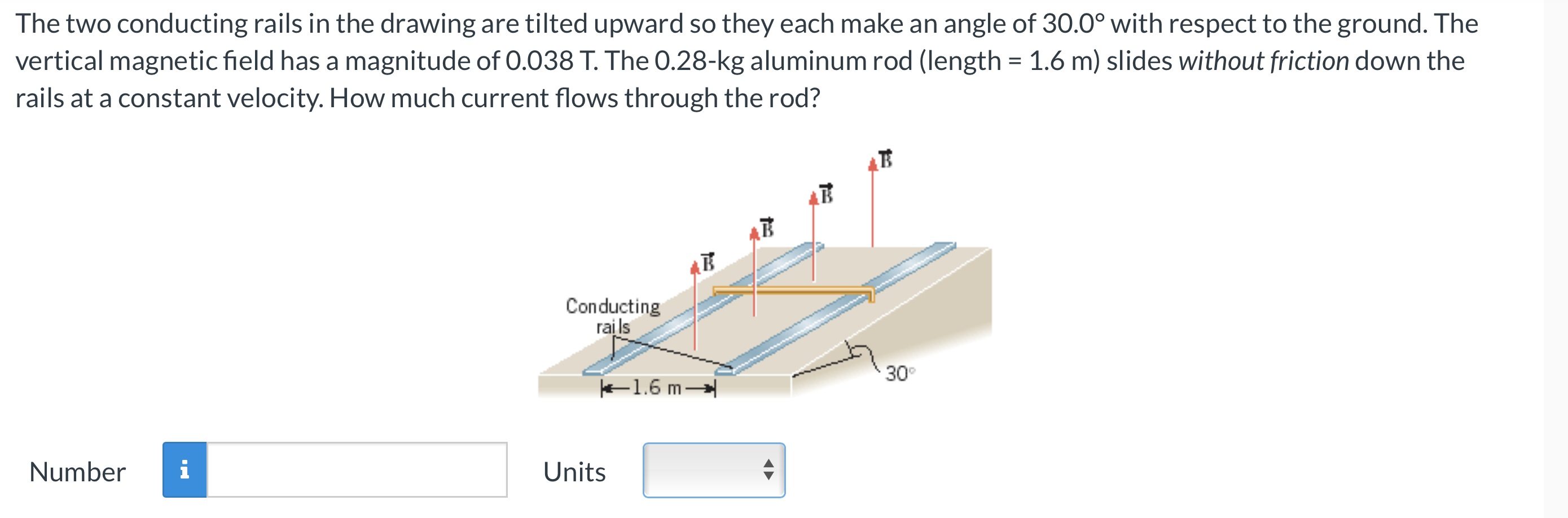 Solved The two conducting rails in the drawing are tilted | Chegg.com