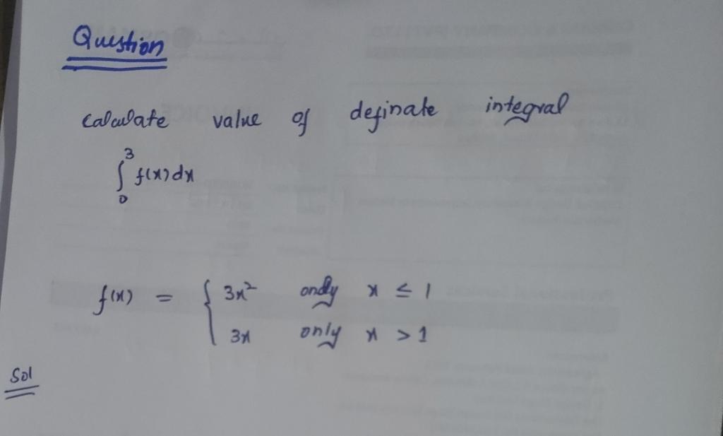 Solved calculate value of definate integral ∫03f(x)dx | Chegg.com