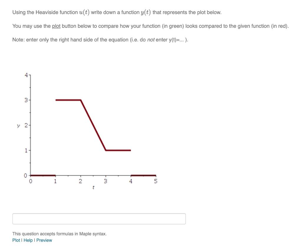 Solved Using the Heaviside function u(t) write down a | Chegg.com