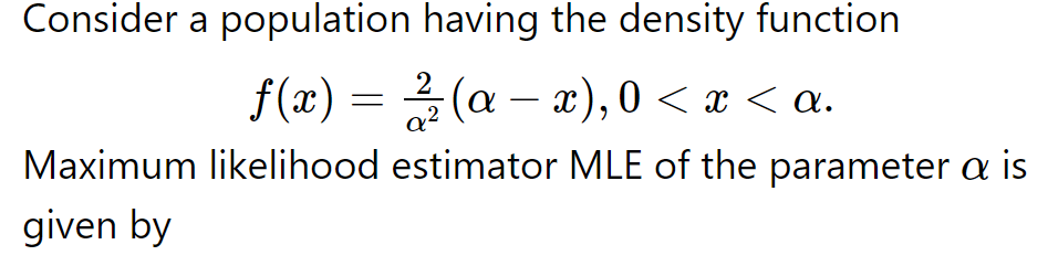 Solved Consider a population having the density function | Chegg.com