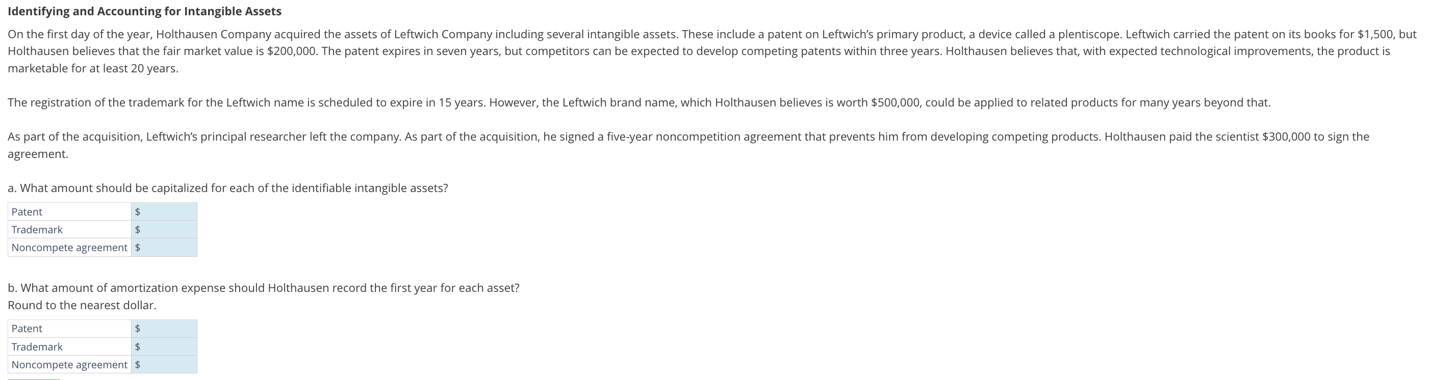 Solved Identifying and Accounting for Intangible Assets | Chegg.com