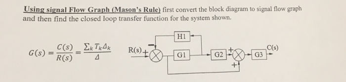 Solved Using signal Flow Graph (Mason's Rule) first convert | Chegg.com