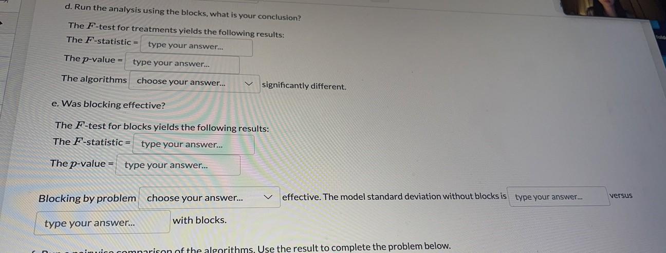 Four different algorithms (A,B,C,and D) are used to | Chegg.com
