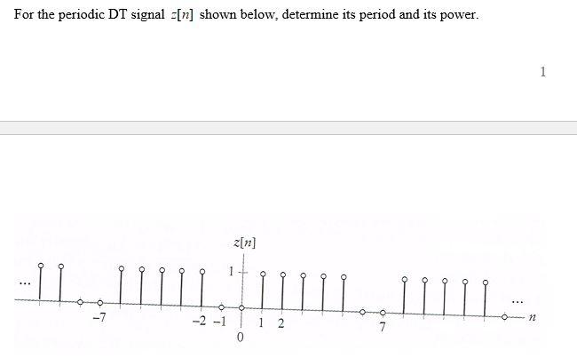 Solved For the periodic DT signal =[n] shown below, | Chegg.com