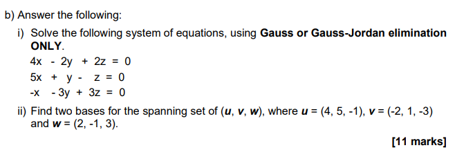 Solved b) Answer the following: i) Solve the following | Chegg.com