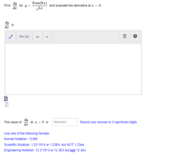Solved Find the derivative of y=e9x2(e3x+6+5e−6x). Hint: Use | Chegg.com