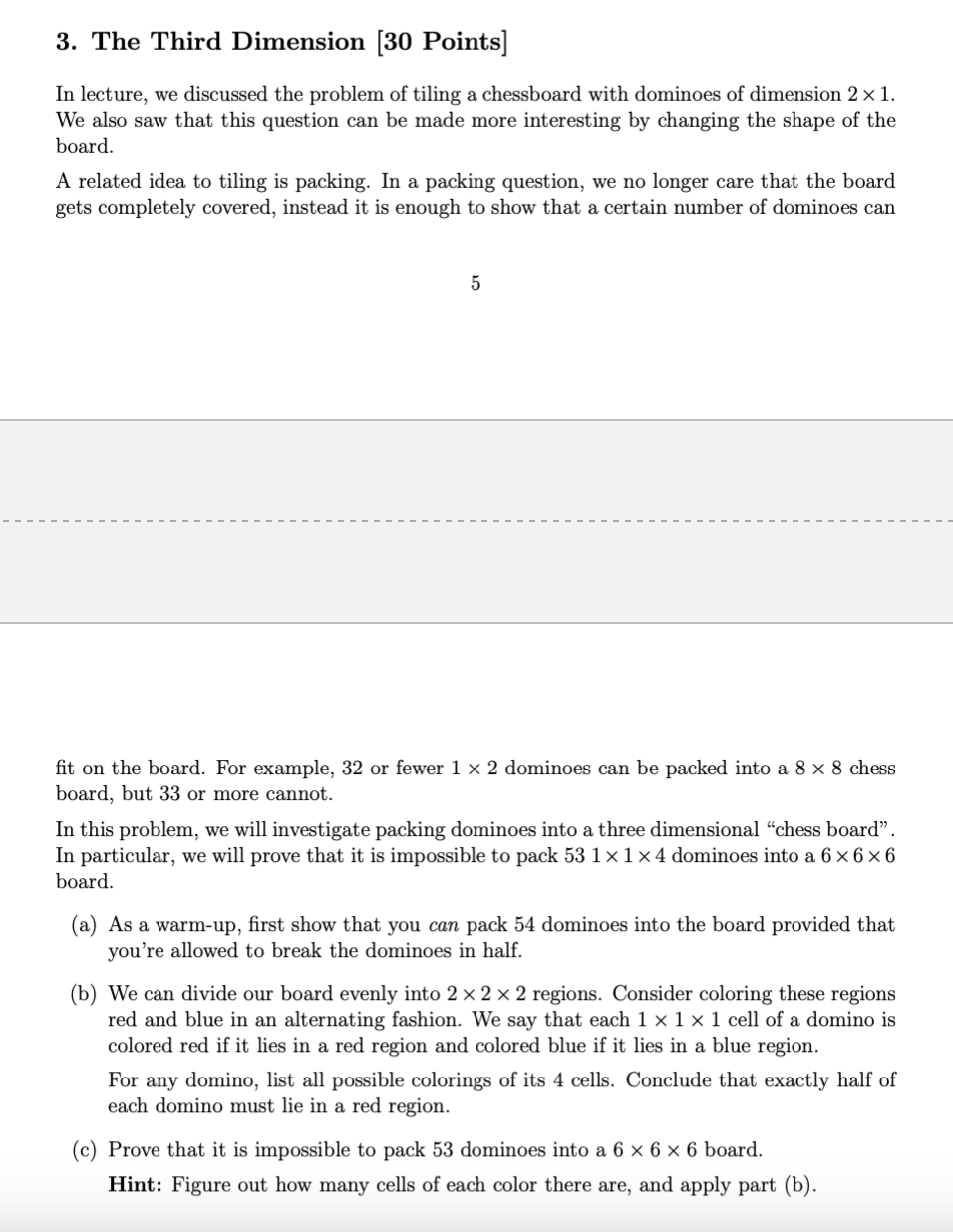 Solved 3. The Third Dimension [30 Points] In lecture, we | Chegg.com