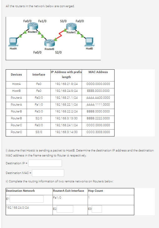 Solved All the routers in the network below are converged | Chegg.com