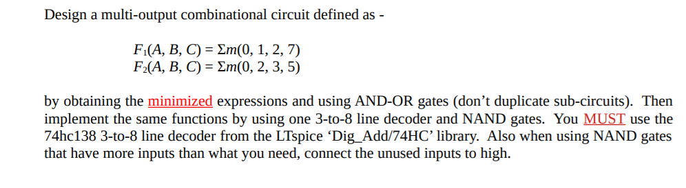 Solved Design a multi-output combinational circuit defined | Chegg.com
