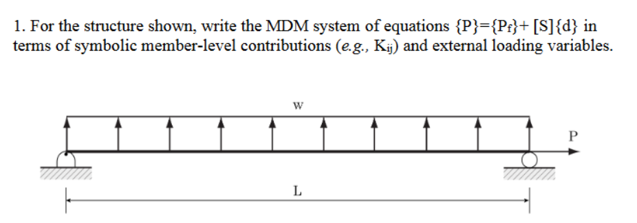 Solved 1. For the structure shown, write the MDM system of | Chegg.com