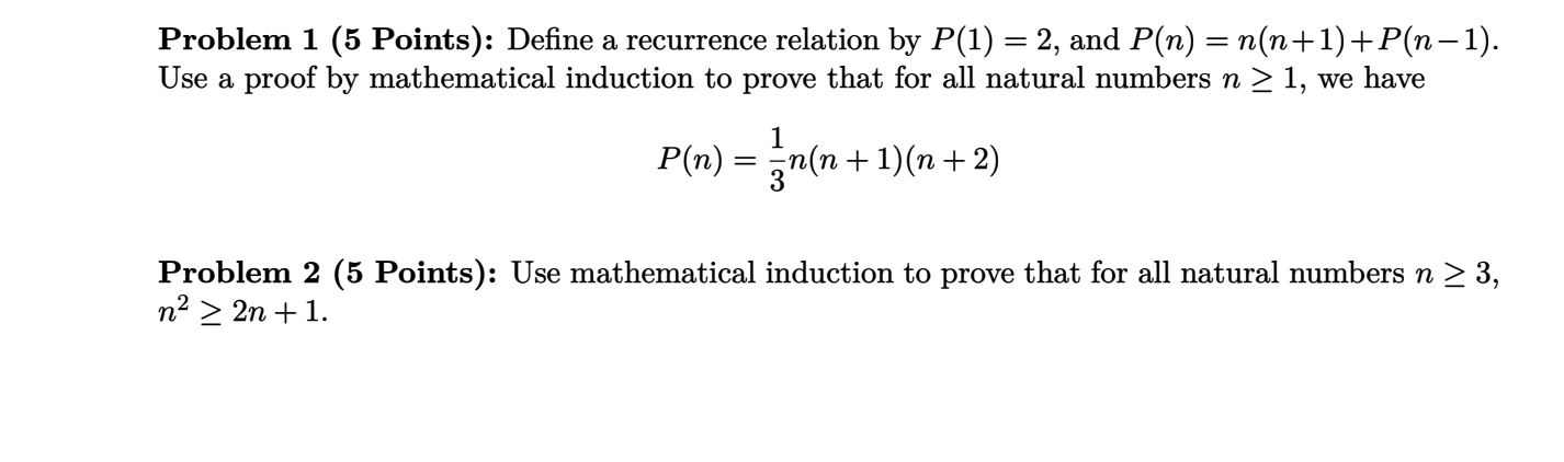 Solved Problem 1 5 Points Define A Recurrence Relation By