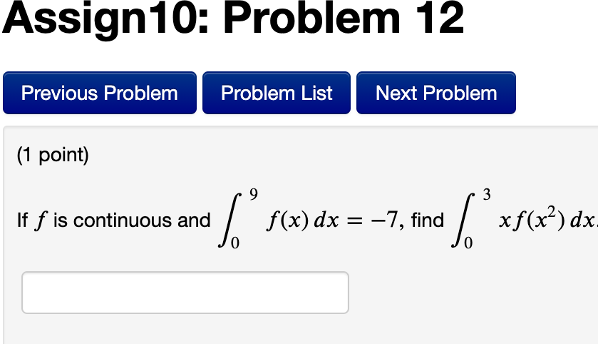Solved Assign10: Problem 12 Previous Problem Problem List | Chegg.com