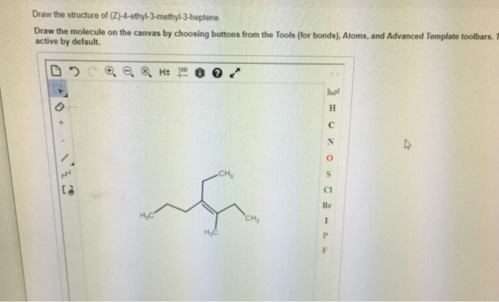 Solved Draw the structure of (Z)-4-ethyl-3-methyl-3-heptene | Chegg.com