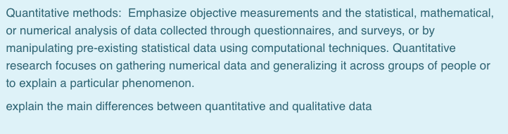 Solved Quantitative methods: Emphasize objective | Chegg.com