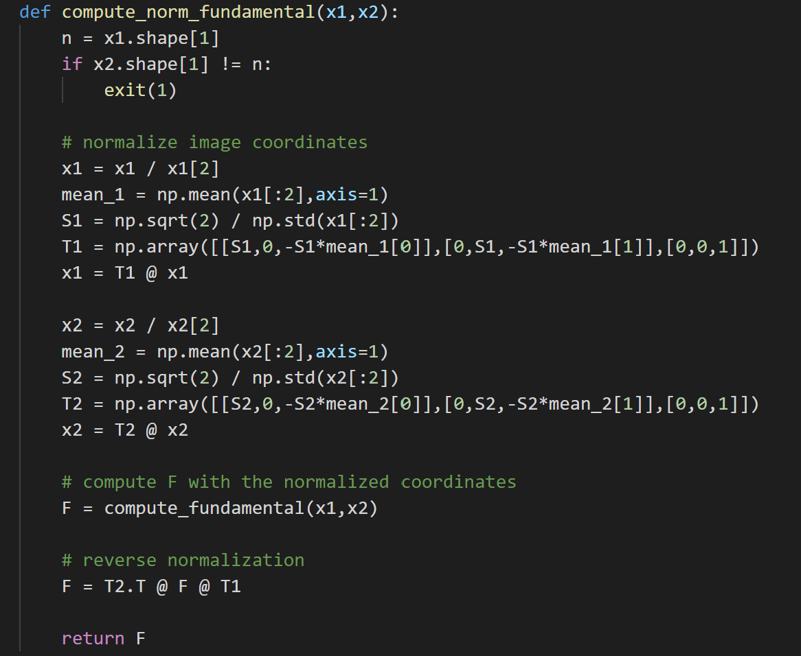 Epipolar Geometry Insert the code between "YOUR CODE | Chegg.com