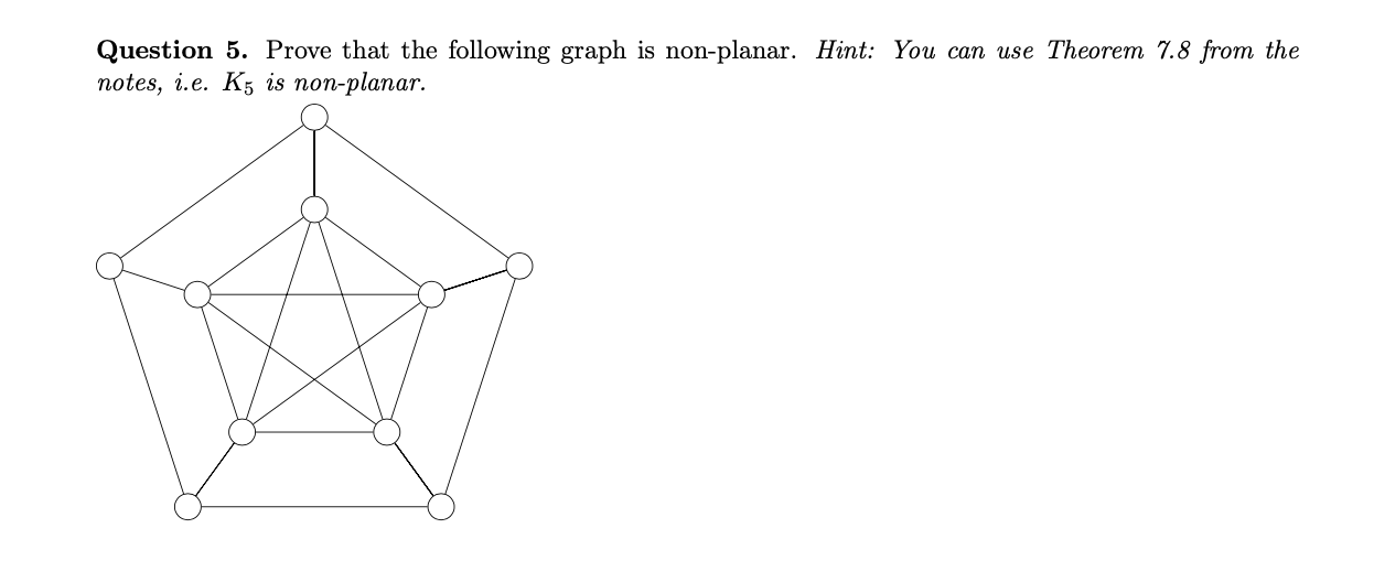 Prove that the following graph is non-planar. Hint: | Chegg.com