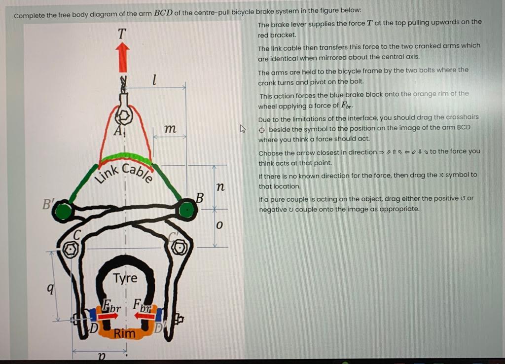 Complete the free body diagram of the arm BCD of the | Chegg.com