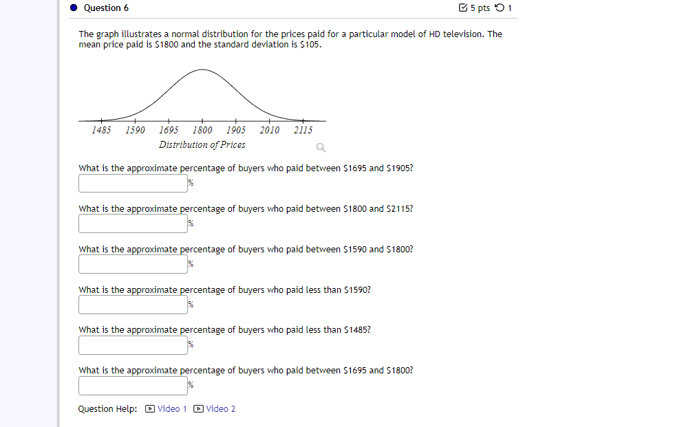 Solved The graph illustrates a normal distribution for the | Chegg.com