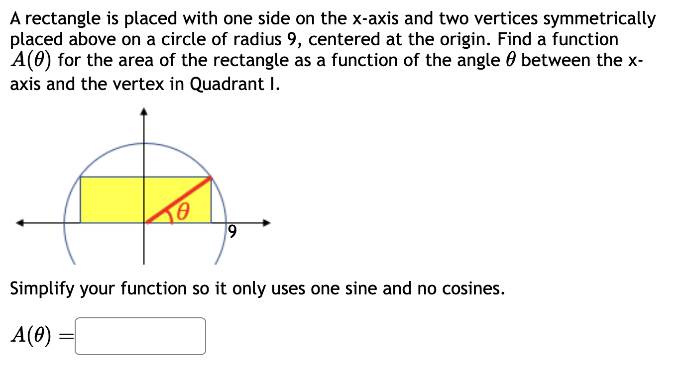 Solved A rectangle is placed with one side on the x-axis and | Chegg.com