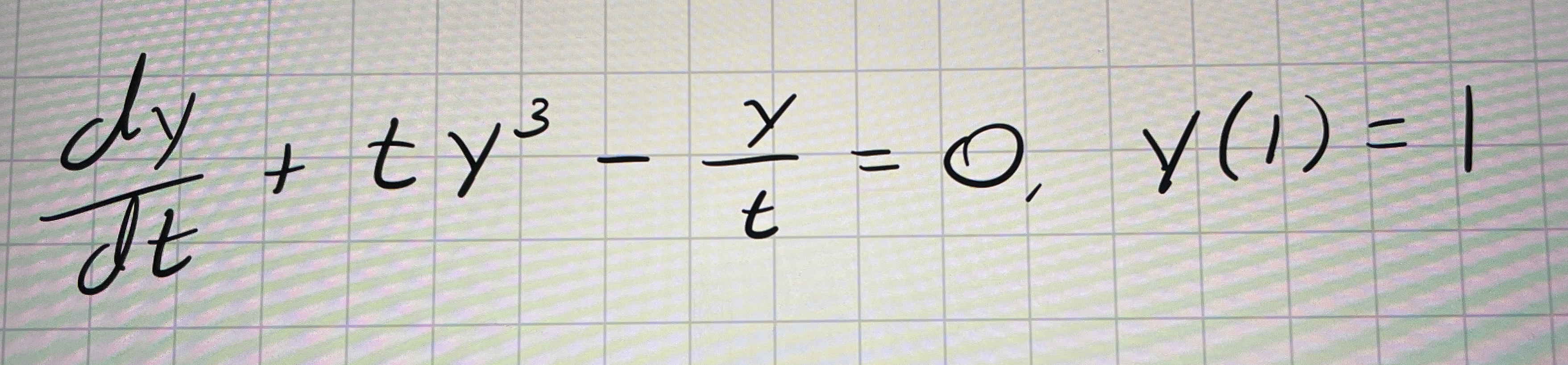 Solved dydt+ty3-yt=0,y(1)=1 | Chegg.com