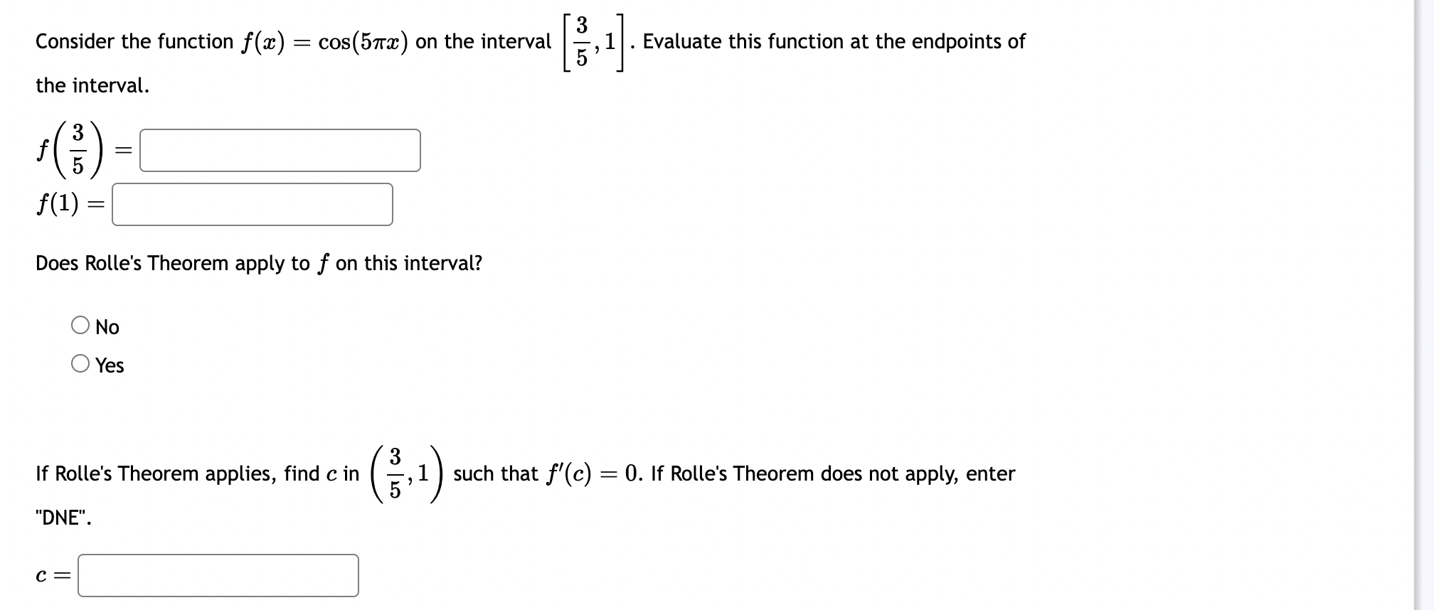 Solved Consider the function f(x)=cos(5πx) on the interval | Chegg.com