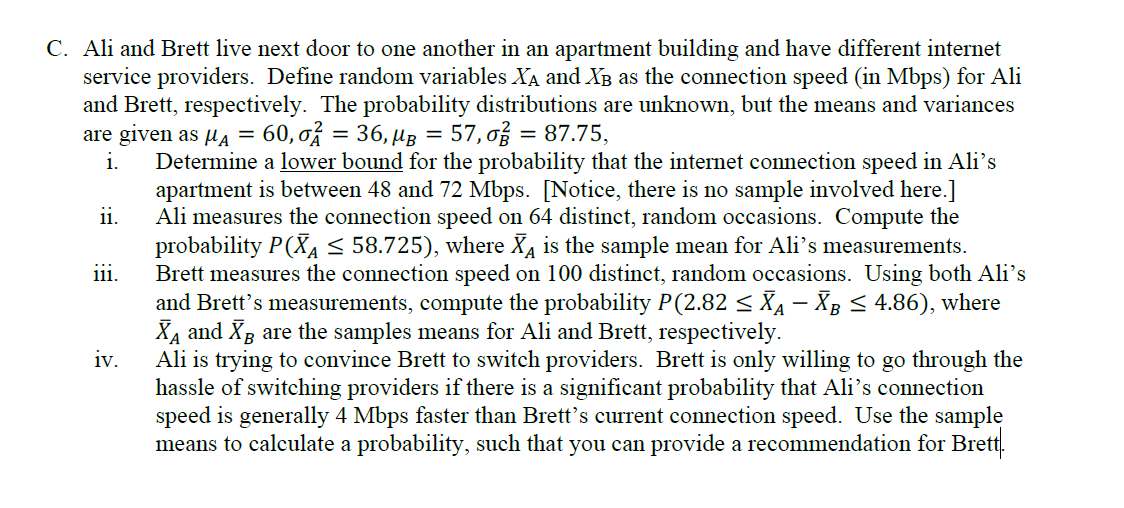 Solved C. Ali and Brett live next door to one another in an | Chegg.com