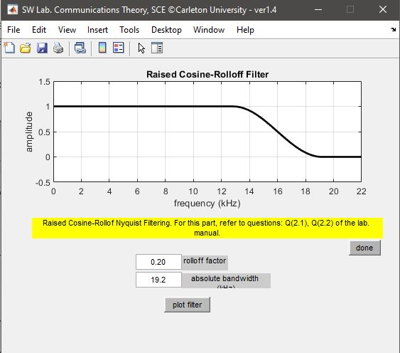 Write the equation for the raised cosine filter. | Chegg.com