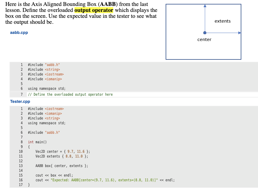Here is the Axis Aligned Bounding Box (AABB) from the | Chegg.com