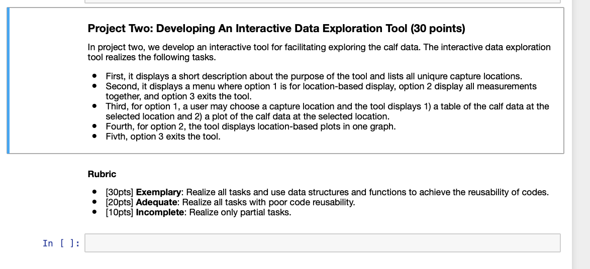 Project Two: Developing An Interactive Data | Chegg.com